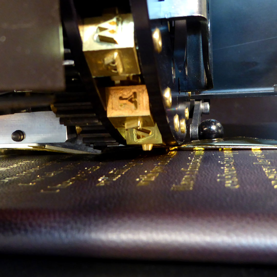 Custom Font Embossing Machine - Gold letters